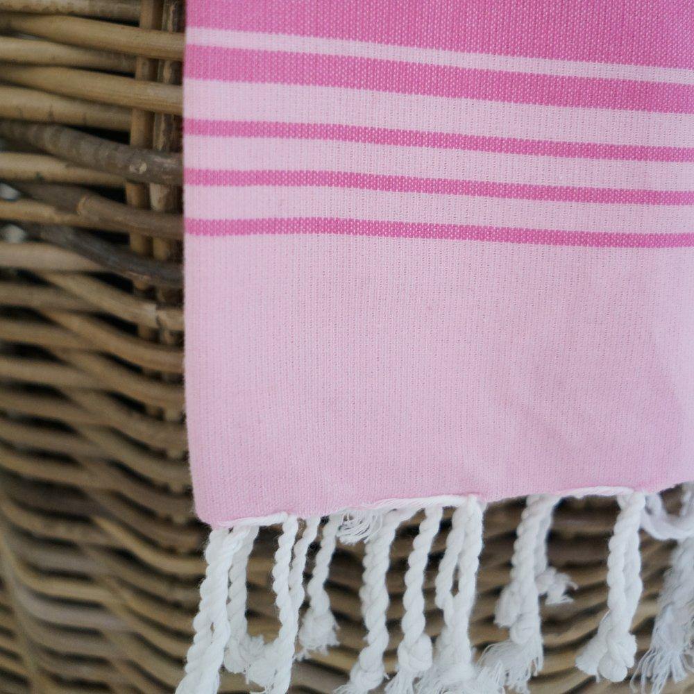 Hamamtuch Kim - schwarz mit pink – Hamamista